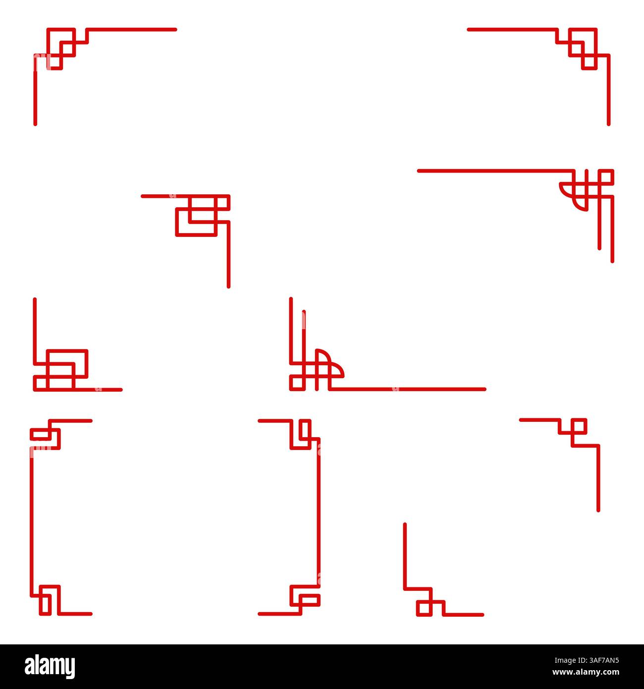 Traditional chinese border frame with red geometric pattern.Vector ...