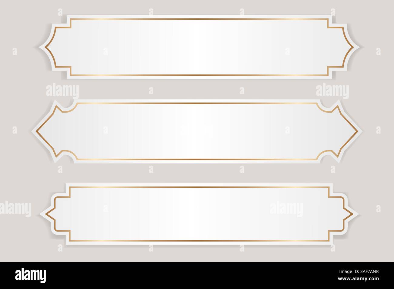 Arabic luxury golden border. Islamic text box title frame. Isolated ...