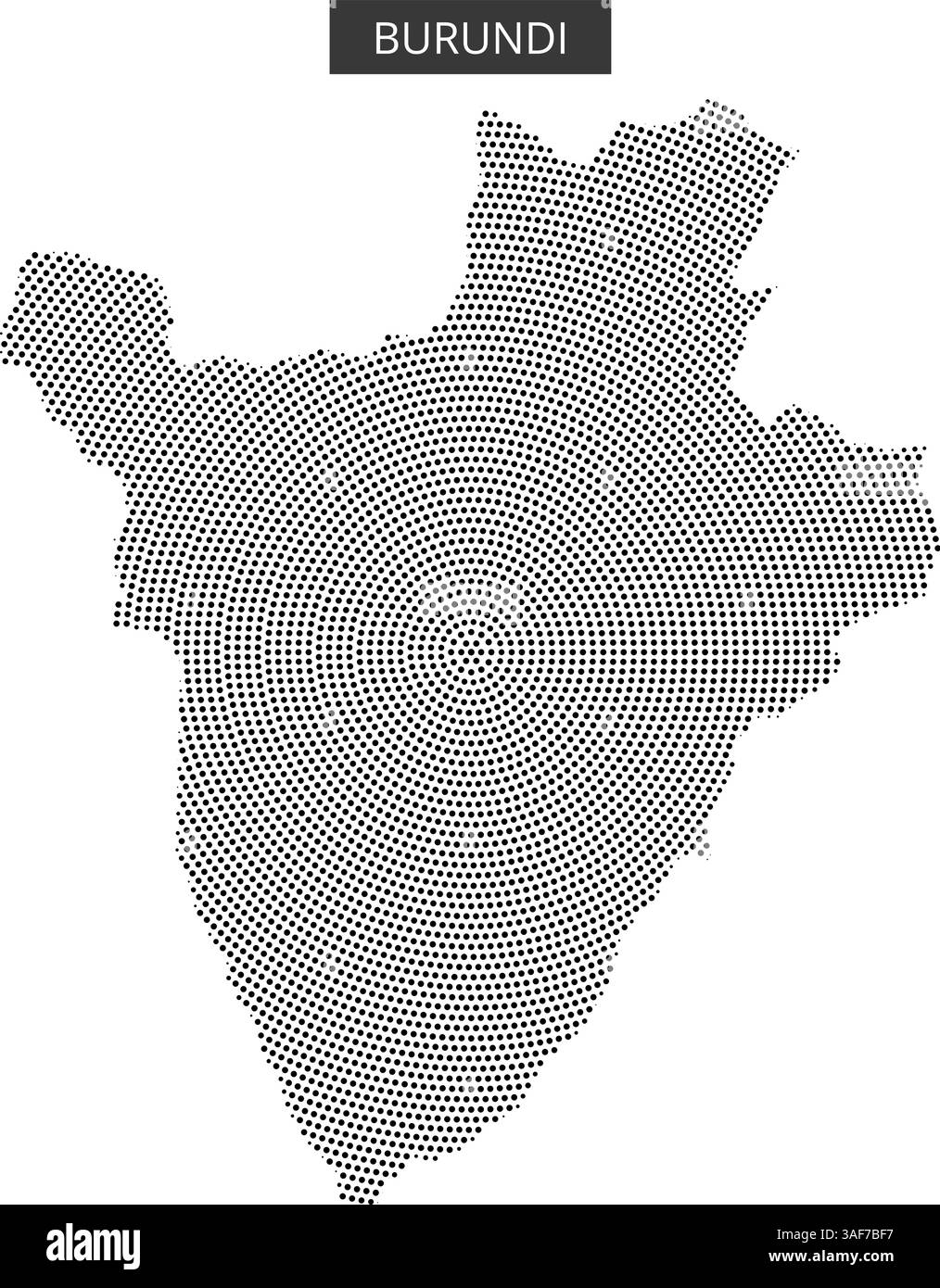 A creative depiction of Burundi's outline in a striking dot pattern ...