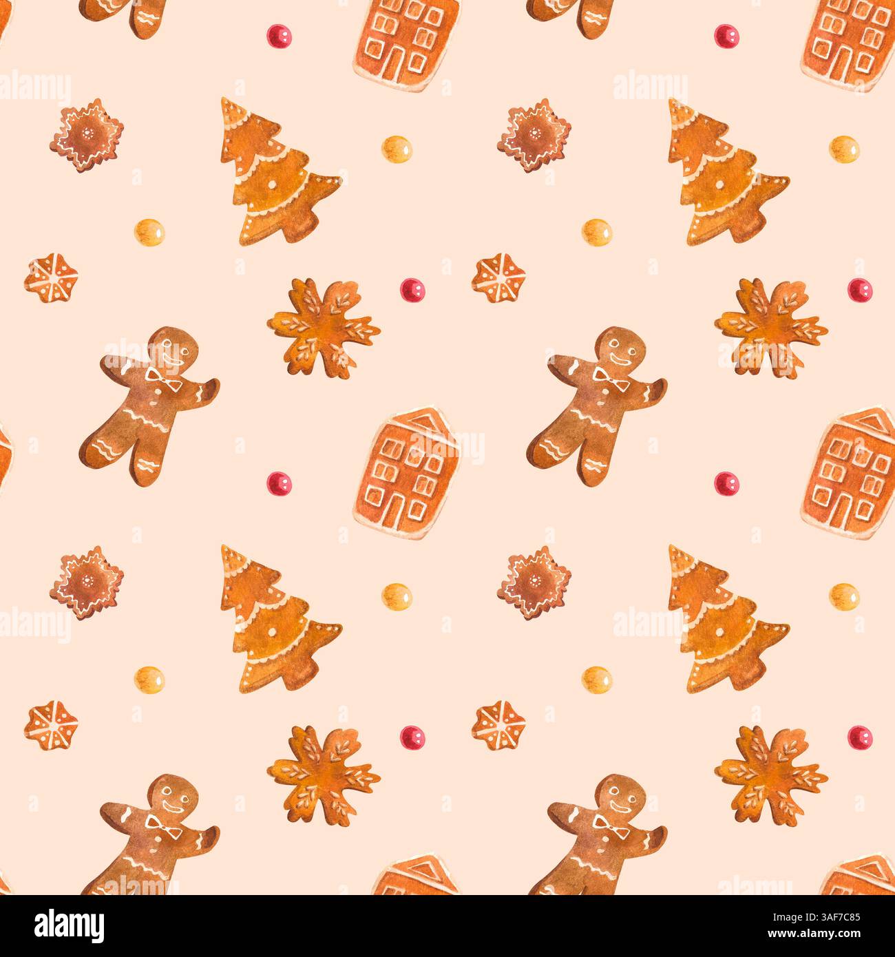 Seamless gingerbread snowflake cookie hi-res stock photography and ...