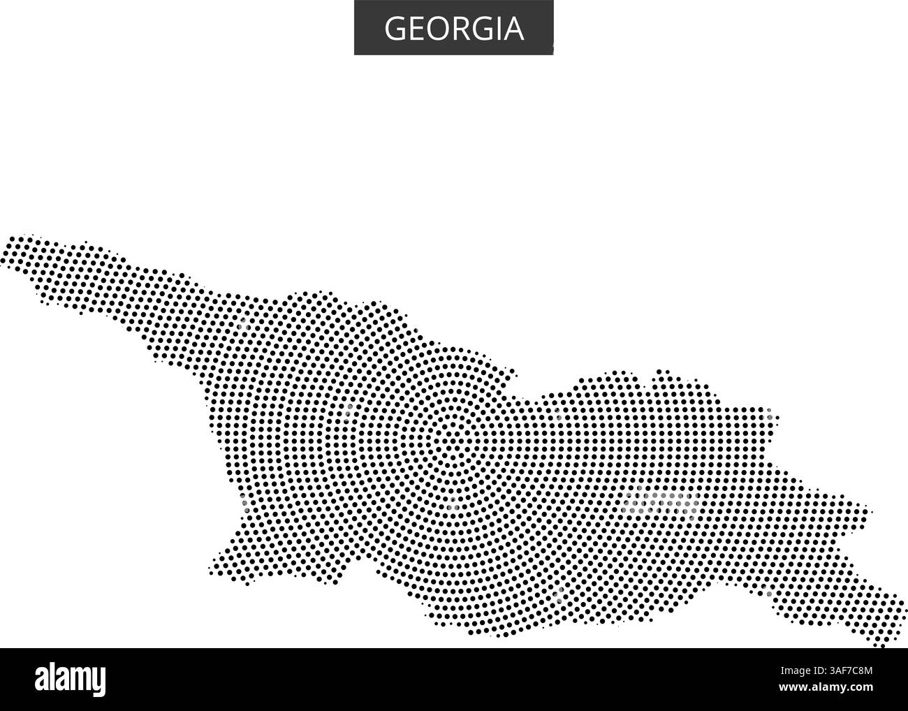 Artistic representation of Georgia's map using dots, showcasing the ...