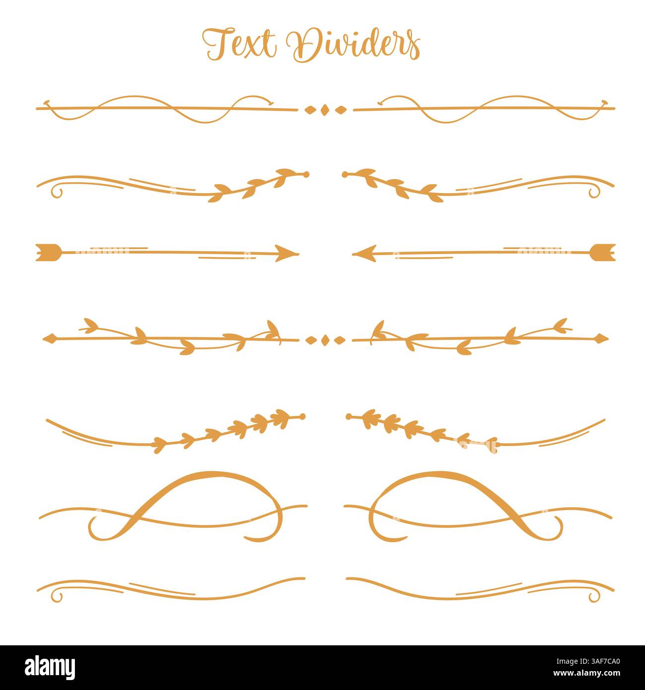 Hand - drawing nature text divider for text layout separator decoration element collection ...