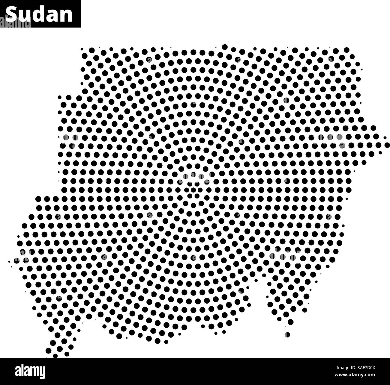 This artwork of Sudan uses dotted patterns to showcase its unique shape ...