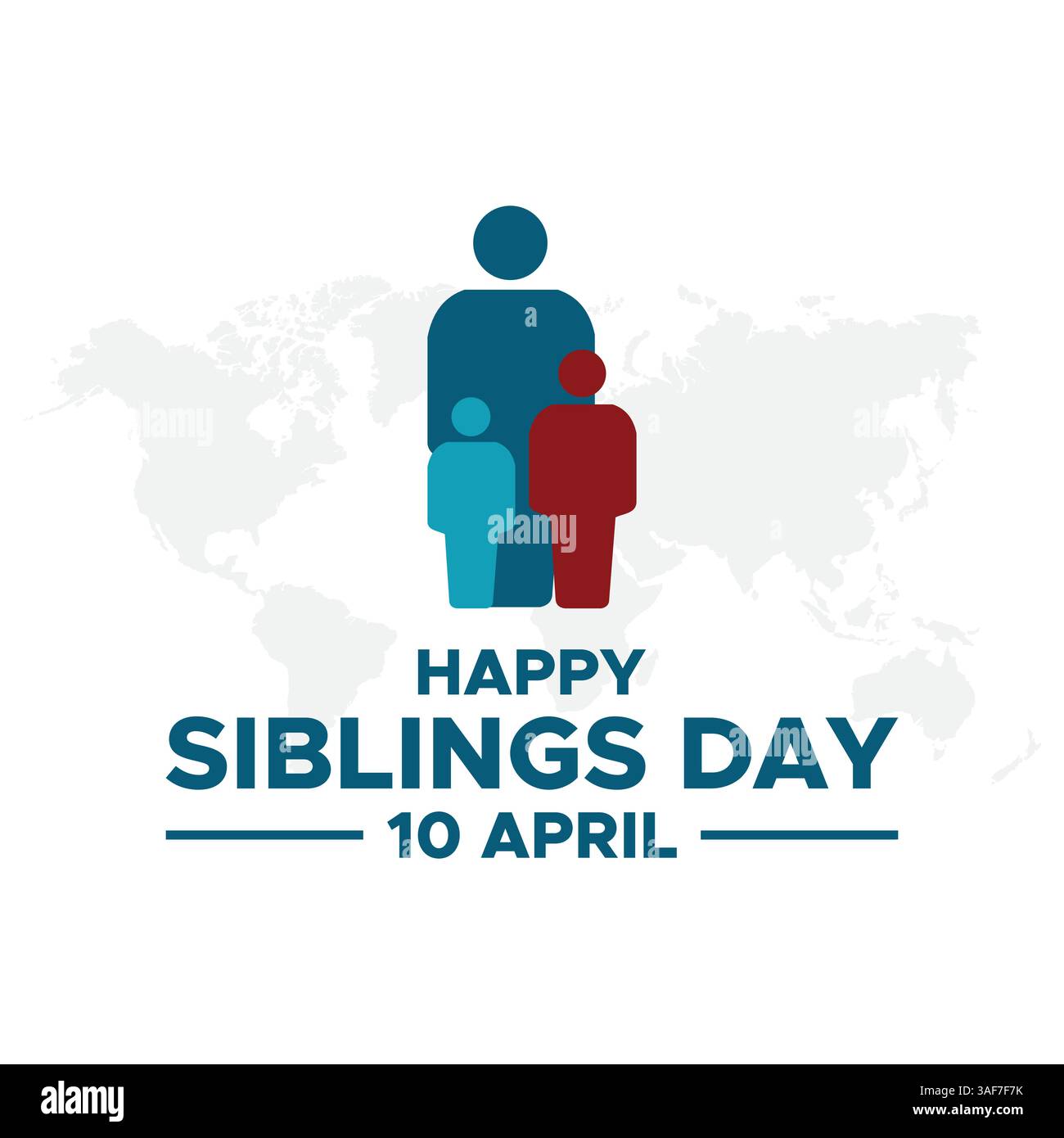 Siblings Day. 10 April. Holiday concept. Template for background with ...