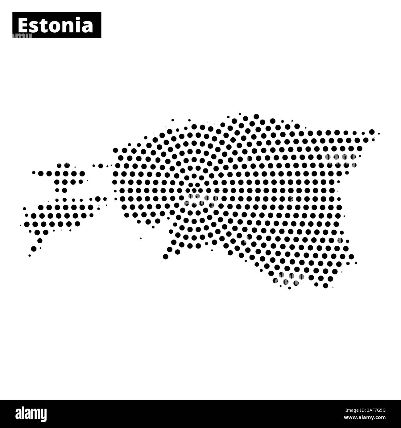 A representation of Estonia drawn using a unique dot pattern ...