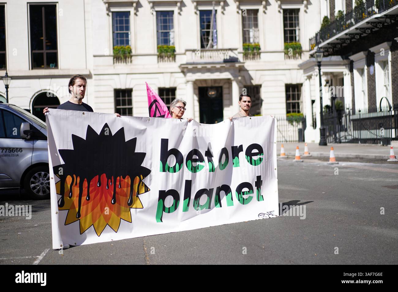 Extinction Rebellion activists protest outside BP headquarters at St ...