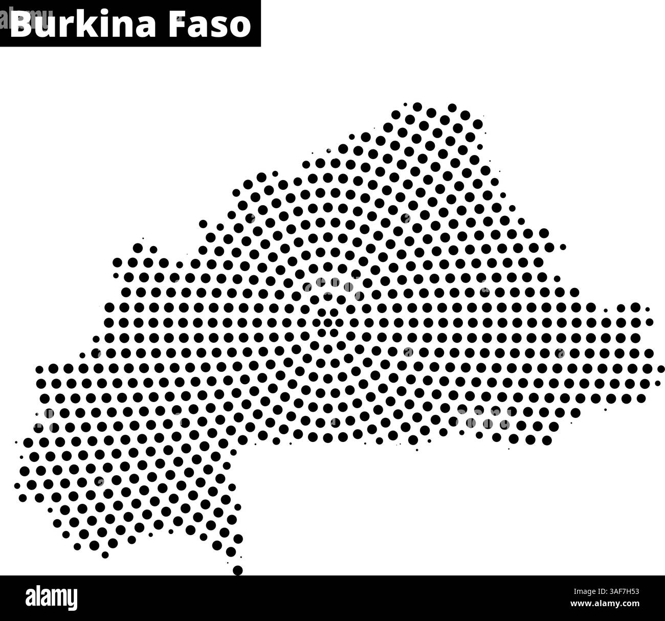 Map of Burkina Faso showcases its outlines and borders, emphasizing ...