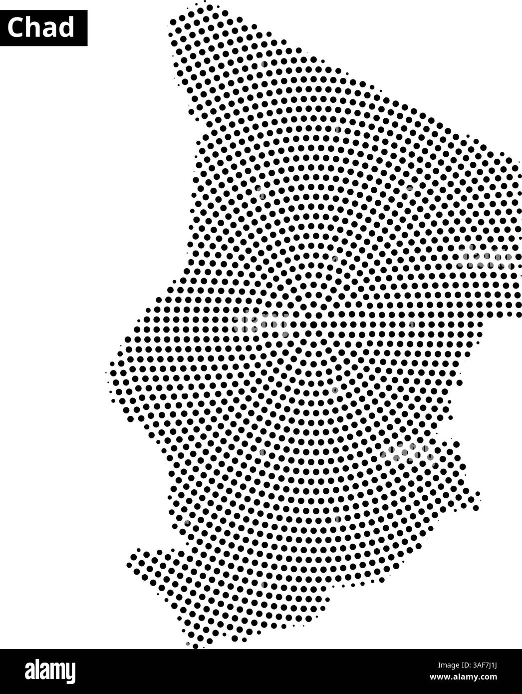 This map illustrates the country of Chad, featuring a distinctive ...