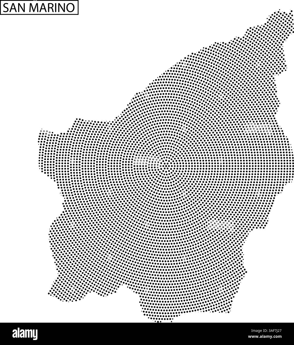 A unique pixelated design showcases the outline of San Marino ...