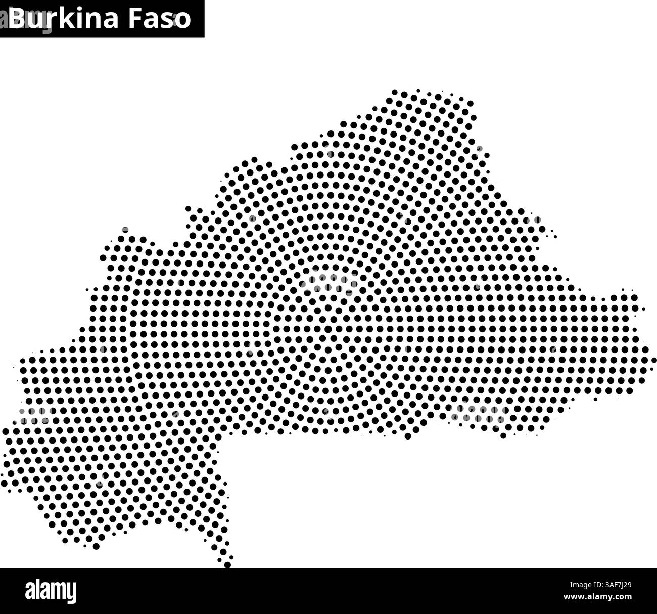 Map of Burkina Faso showcases its outlines and borders, emphasizing ...