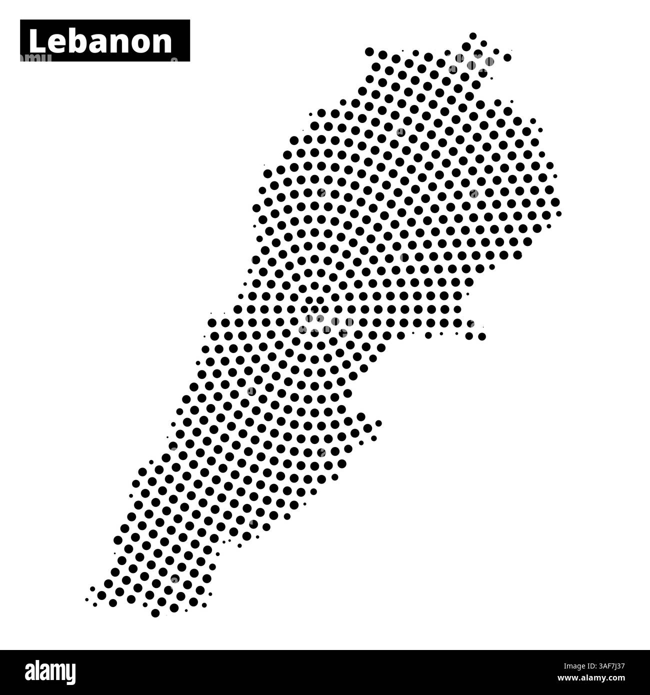 Dotted representation of Lebanon's map showcases its unique shape and ...