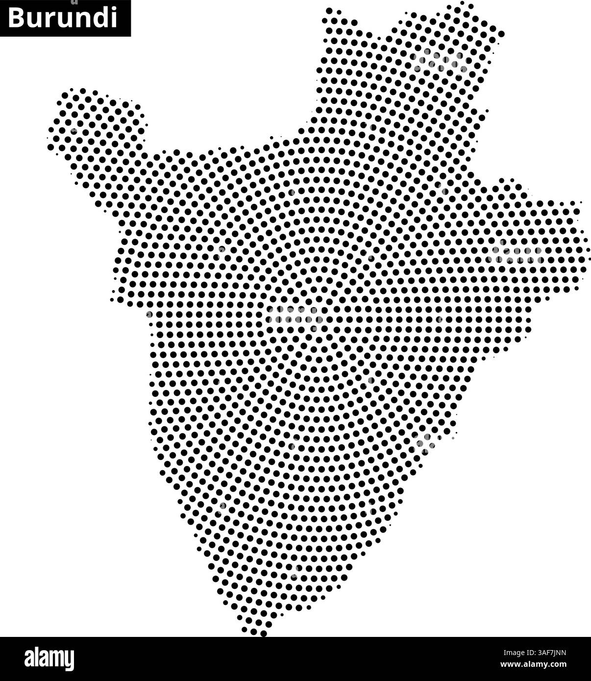 A creative depiction of Burundi's outline in a striking dot pattern ...