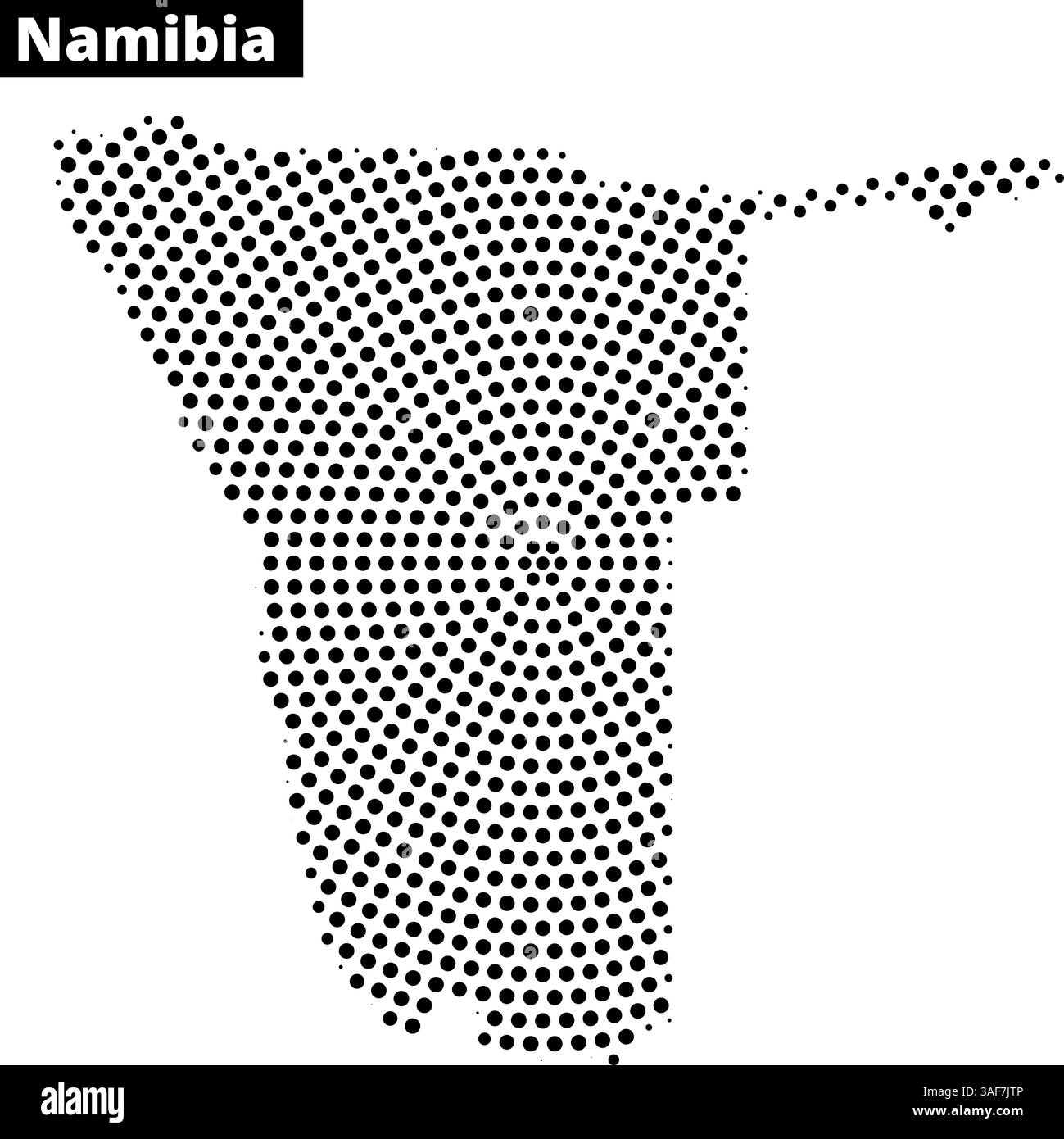Artistic depiction of Namibia using a dot pattern to outline the ...