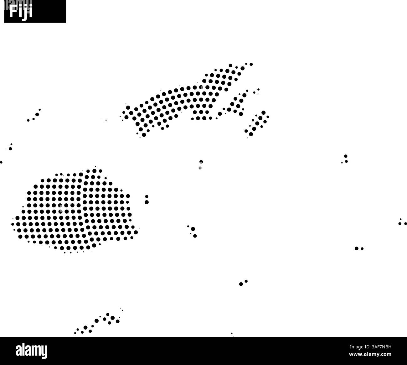 Detailed representation of Fiji highlighting its islands and ...