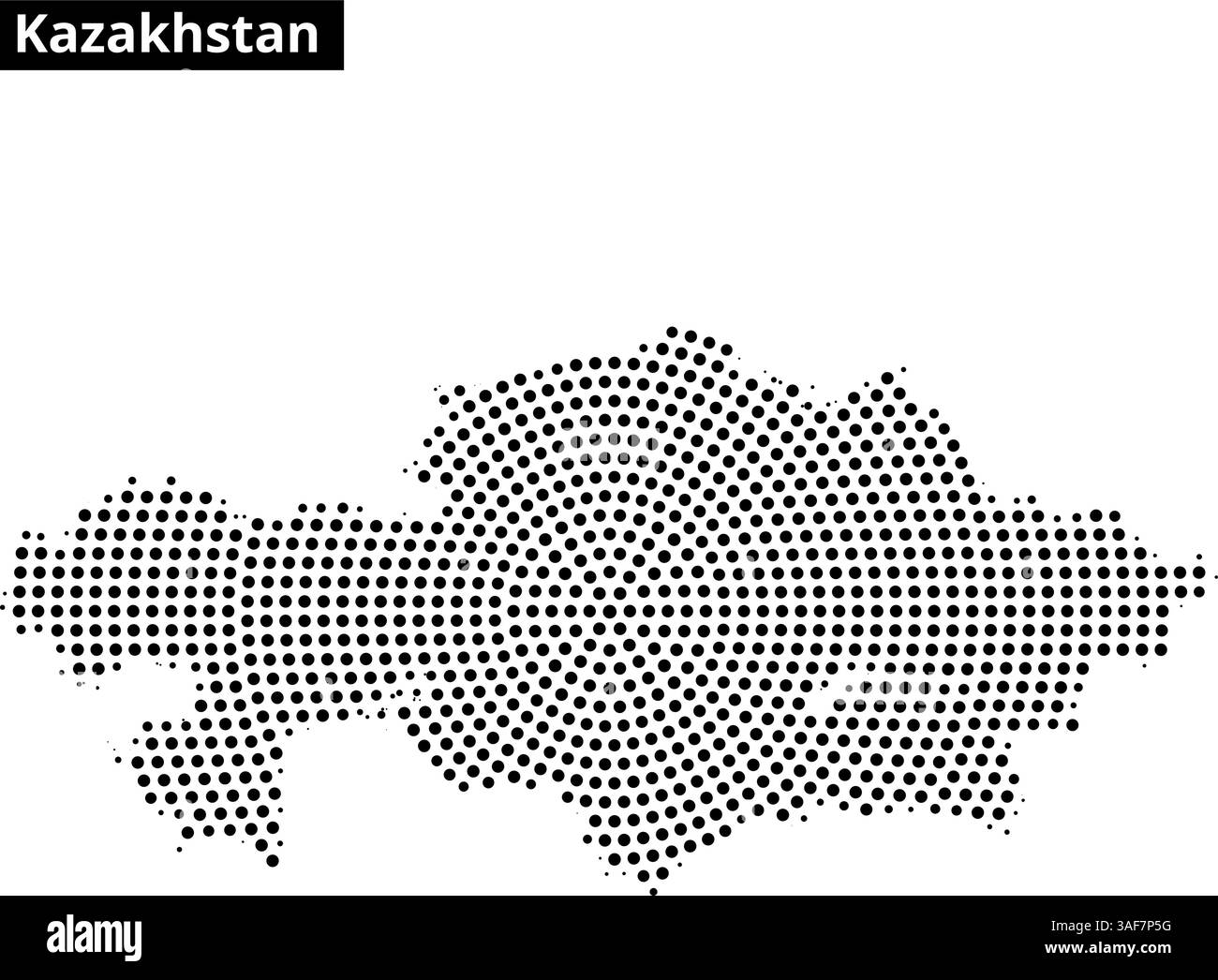 A dotted representation of Kazakhstan's map showcases its geographical ...