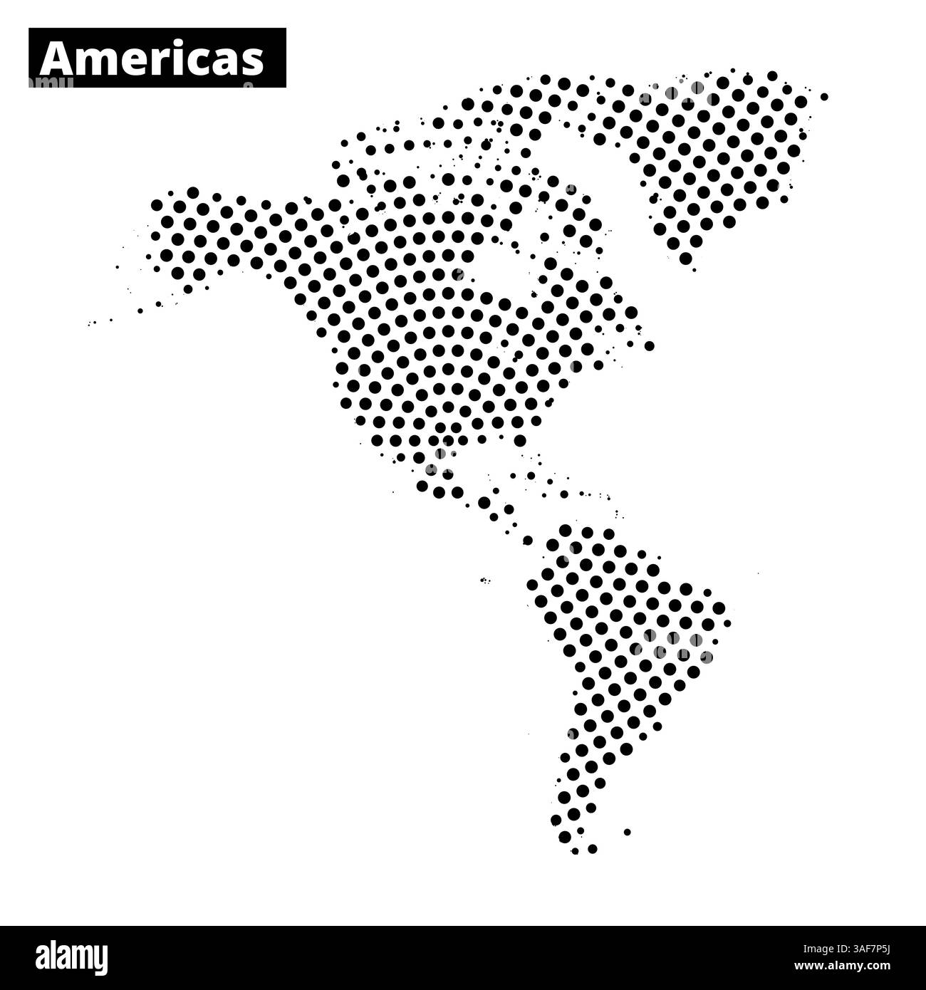 A dotted map showcases the Americas, highlighting geographical features ...