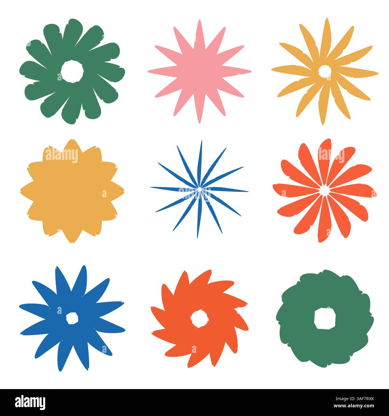 Vibrant floral designs in bold colors Cut Out Stock Images & Pictures ...
