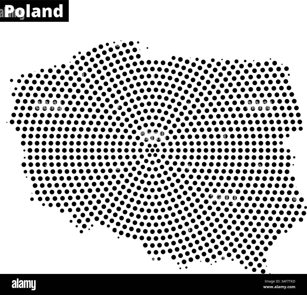 This design features a dotted map of Poland, highlighting its borders ...