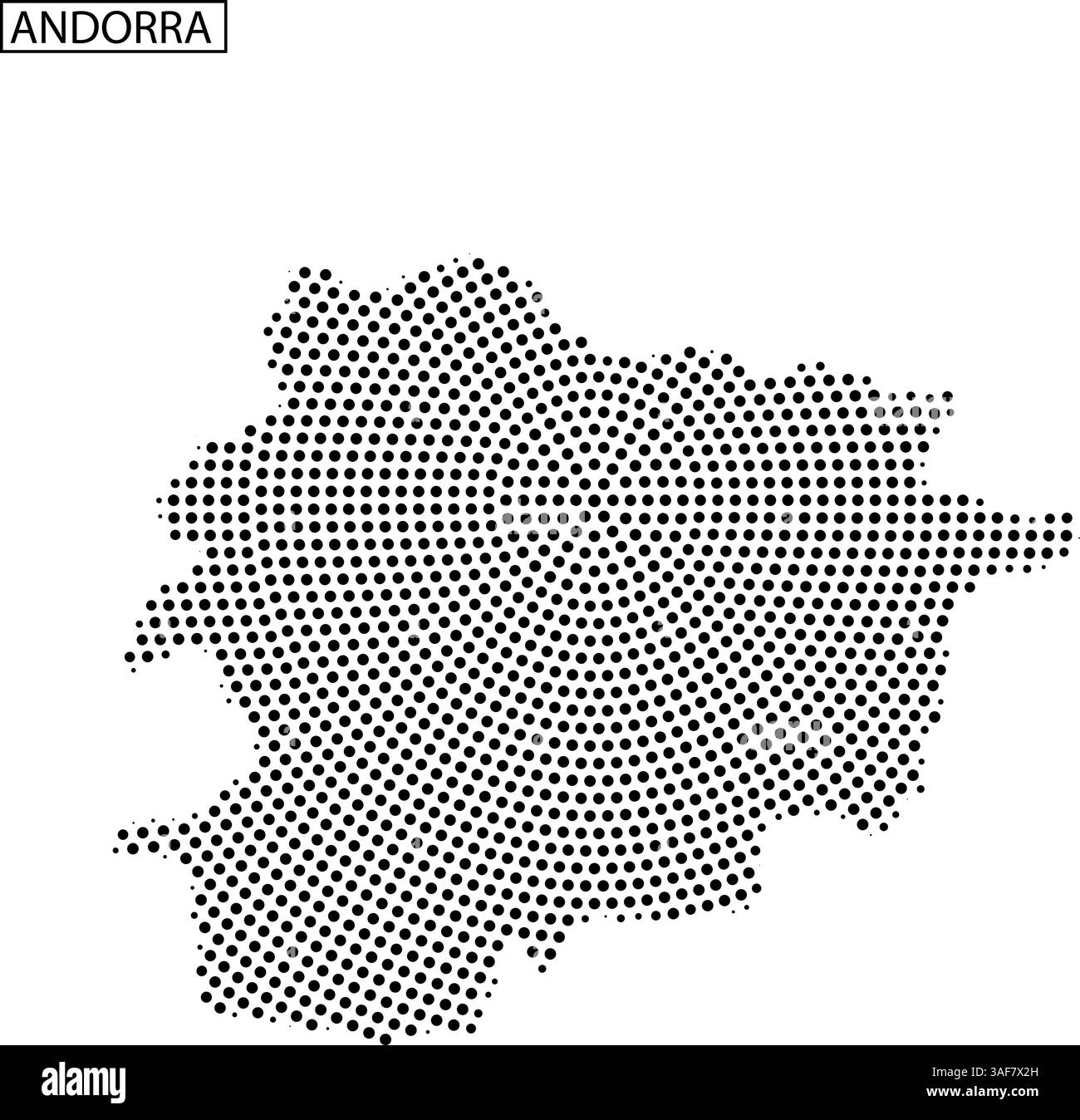 Andorra's borders are illustrated in a unique pixelated format ...