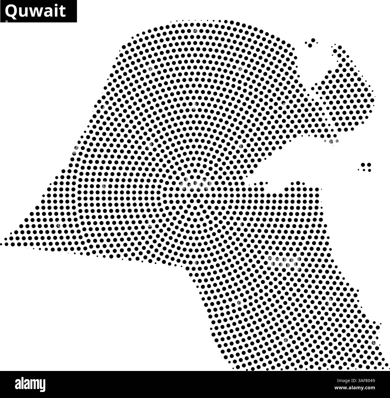 This creative representation features a dotted map of Kuwait ...
