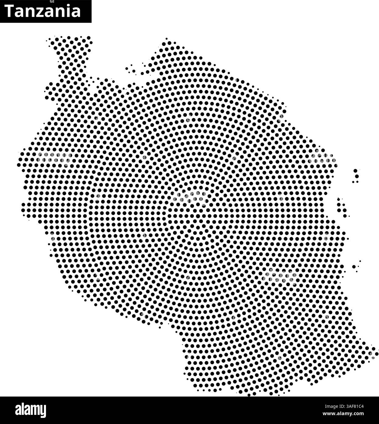 This artwork features a creative dot pattern representing the map of ...