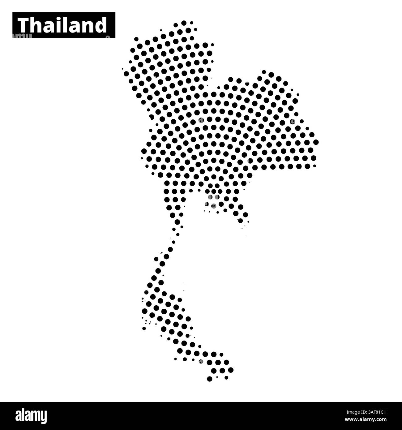 A stylized map of Thailand is displayed using dotted patterns ...