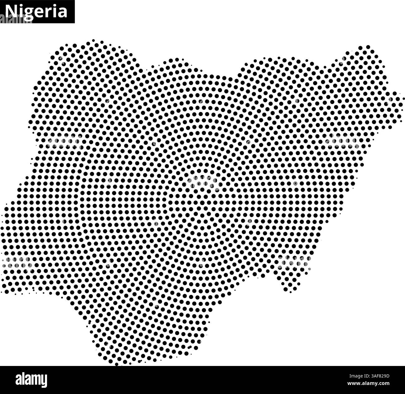 A creative representation of Nigeria using a detailed dot pattern ...