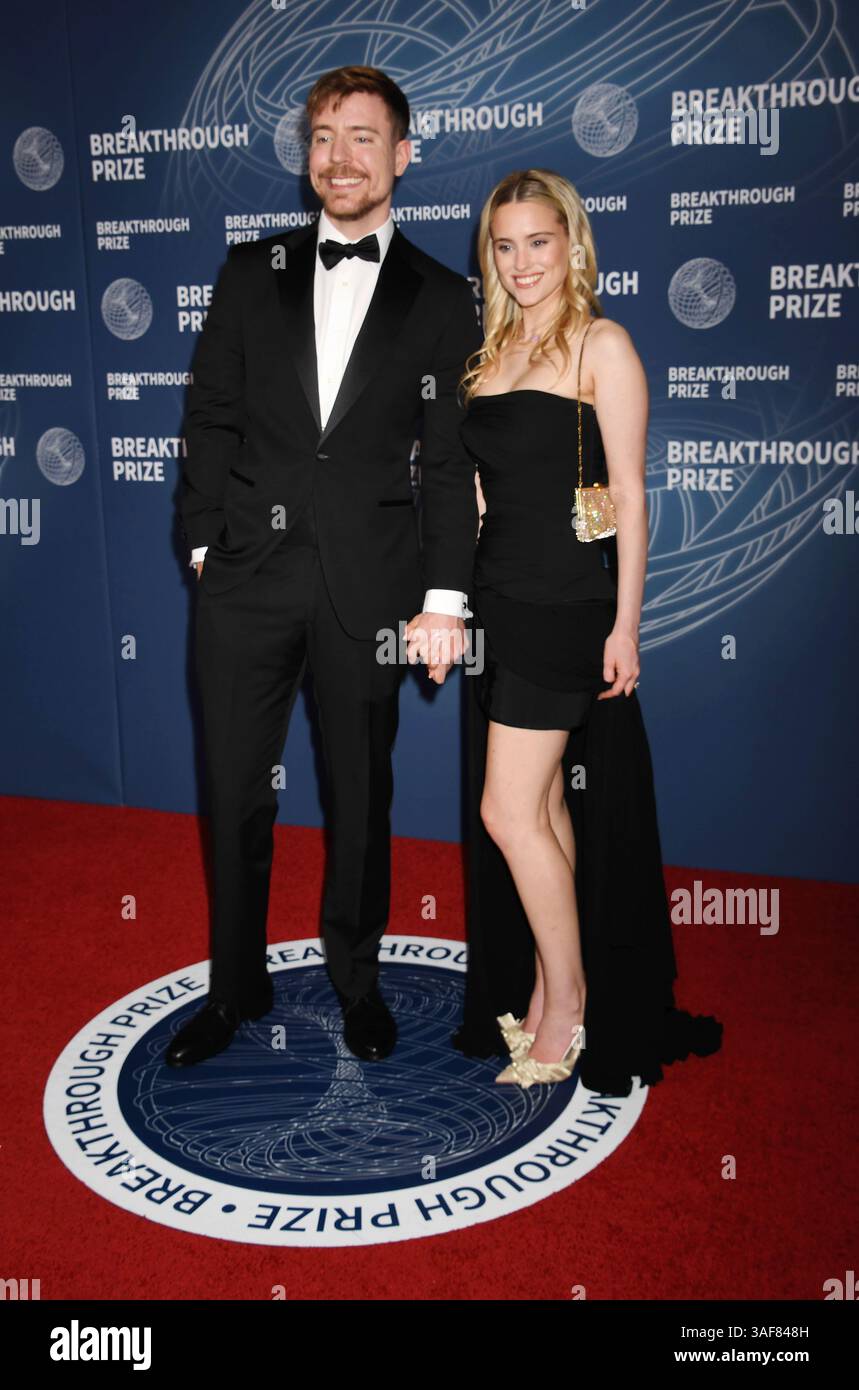 SANTA MONICA, CALIFORNIA - APRIL 05: MrBeast and Thea Booysen attend ...