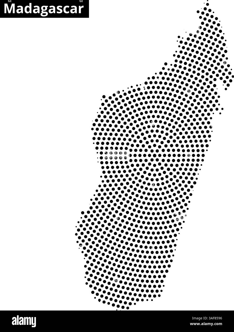 This striking artwork showcases the outline of Madagascar, emphasizing its unique shape and ...