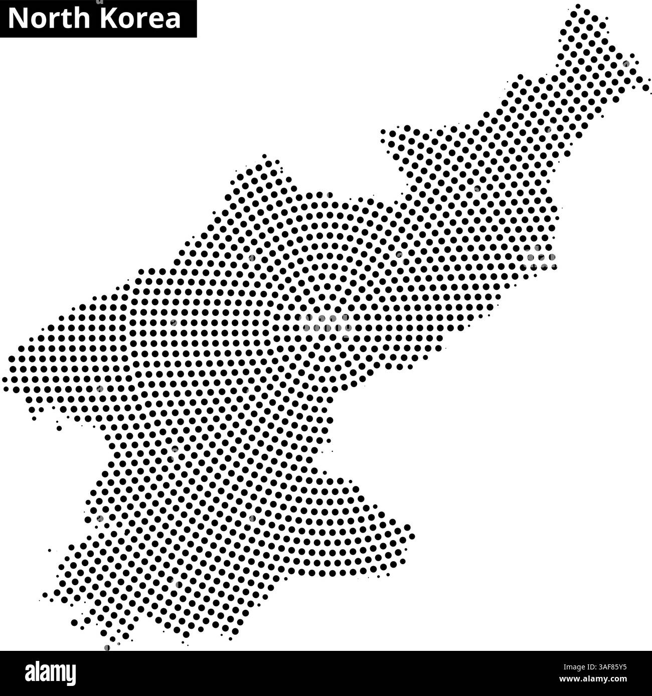This visual displays a dot map of North Korea, highlighting its ...