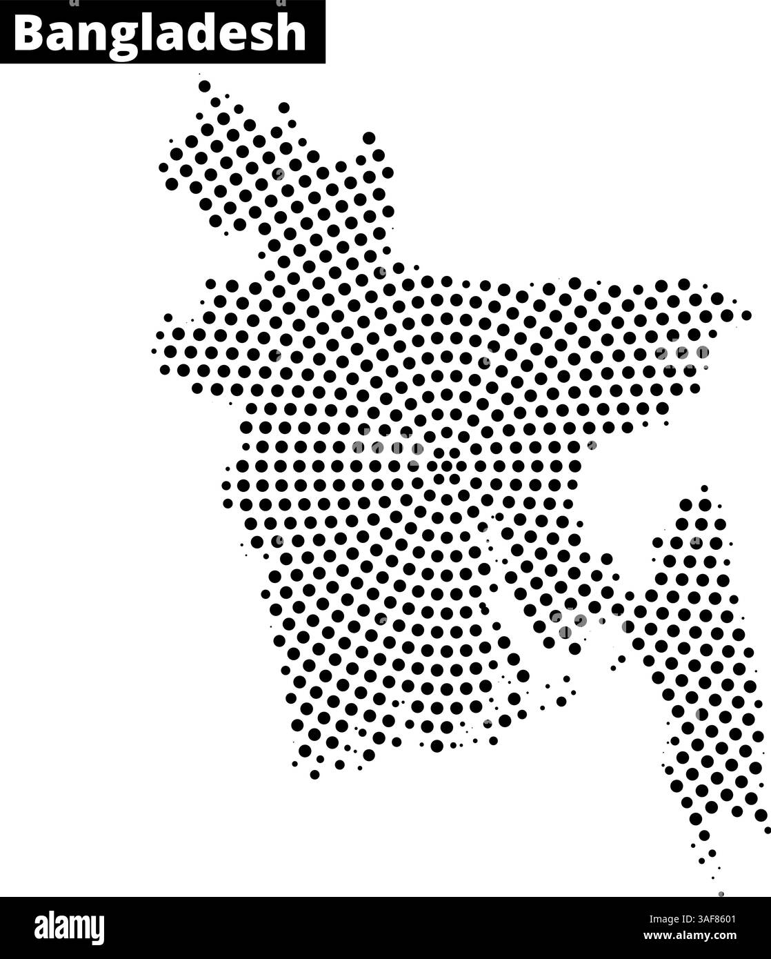 Unique dotted representation highlights the shape of Bangladesh ...