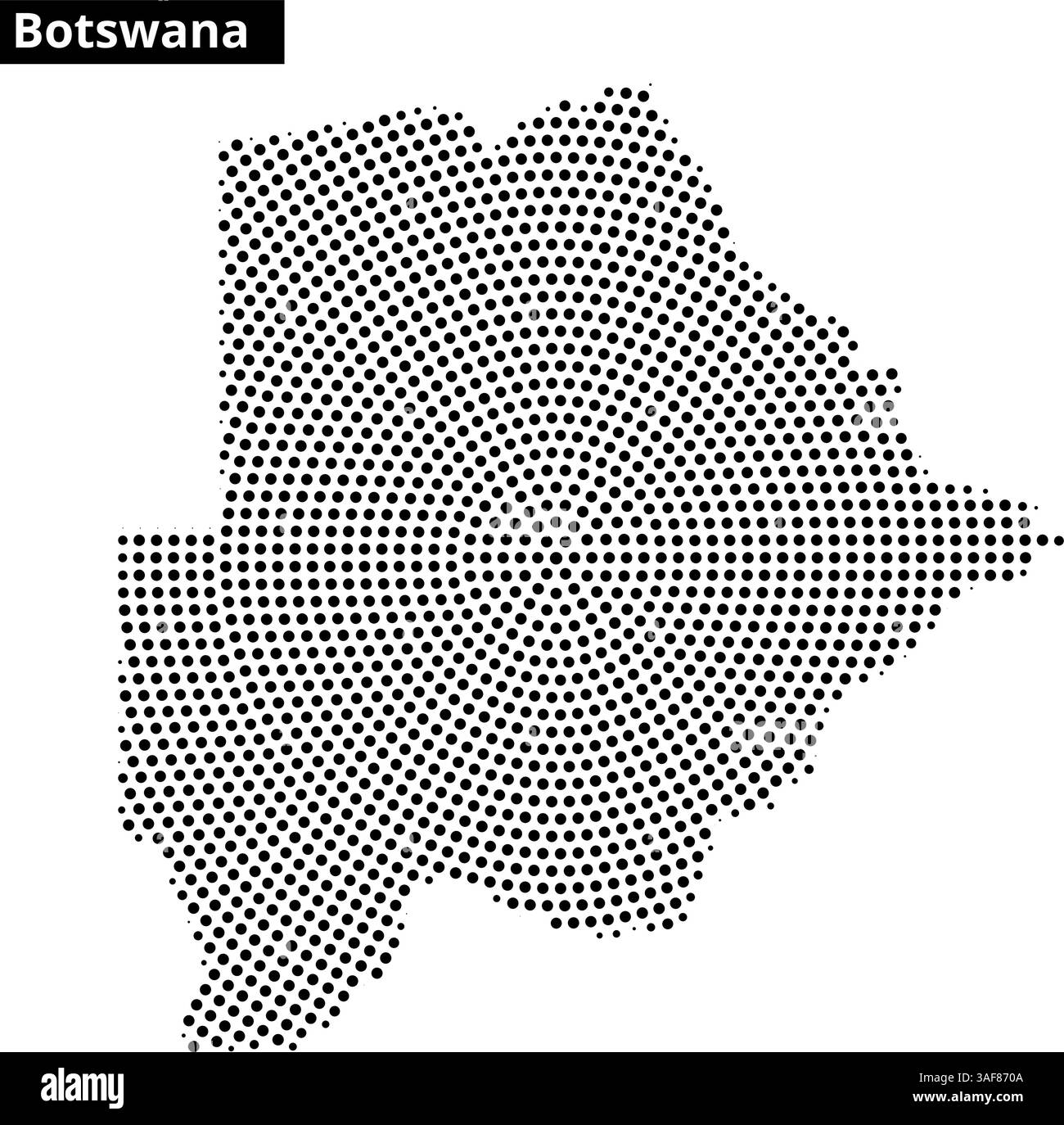A dot pattern creatively illustrates the outline of Botswana ...