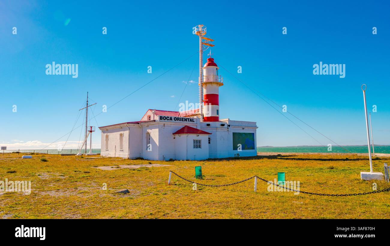 Punta Delgada, Patagonia, Chile - March 20, 2017: View over ferry boat ...