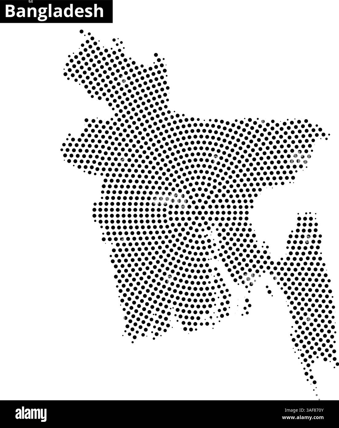 Unique dotted representation highlights the shape of Bangladesh ...