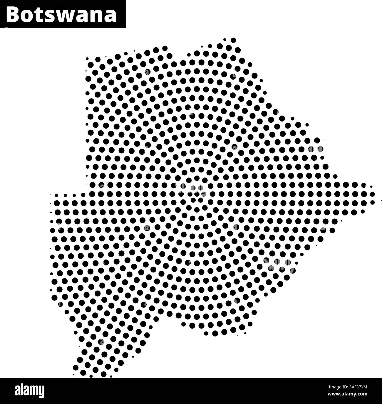 A dot pattern creatively illustrates the outline of Botswana ...