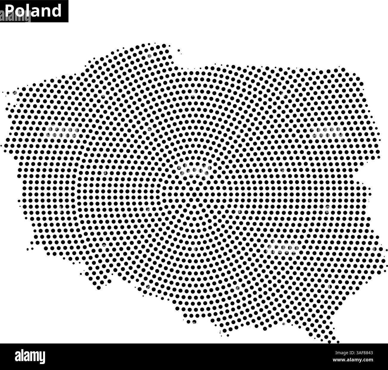 This design features a dotted map of Poland, highlighting its borders ...