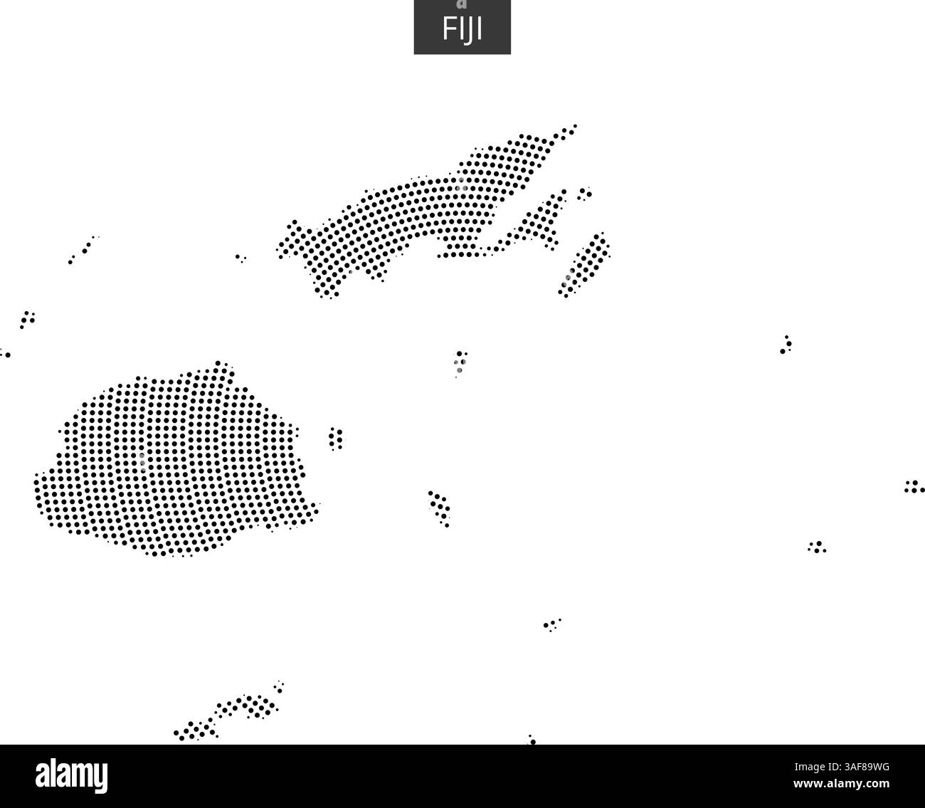 Detailed representation of Fiji highlighting its islands and ...