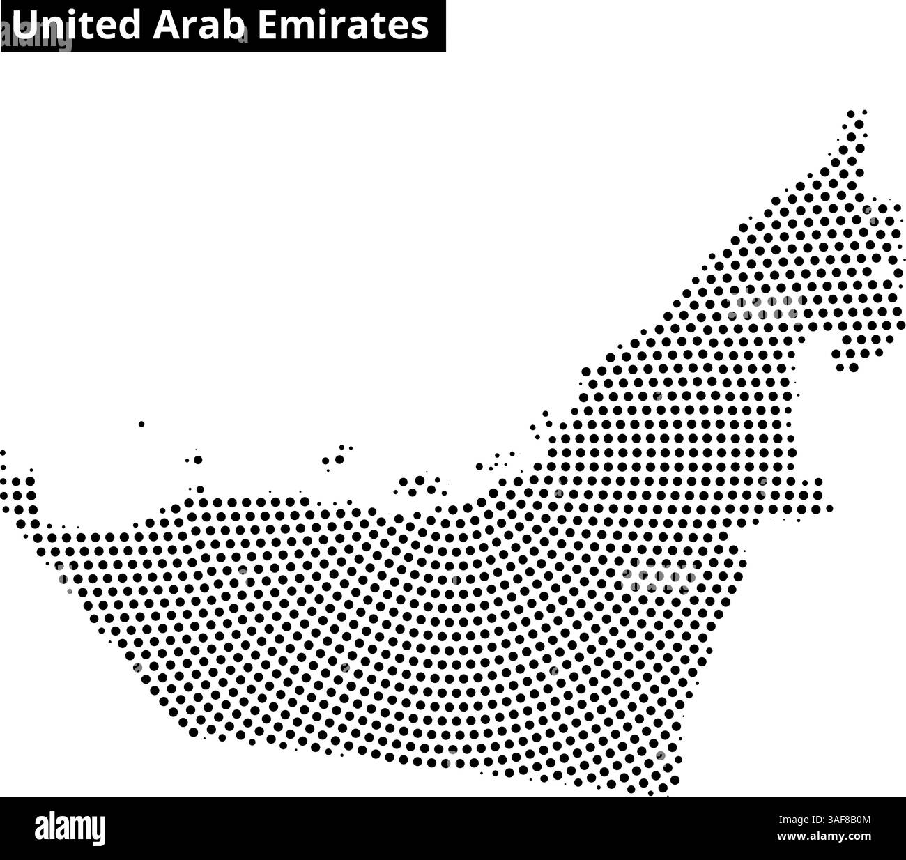 A creative representation of the map of United Arab Emirates using a ...