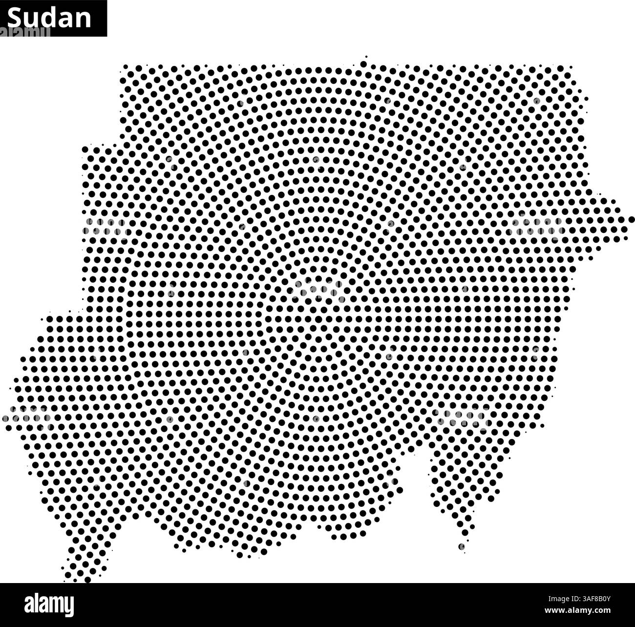 This artwork of Sudan uses dotted patterns to showcase its unique shape ...