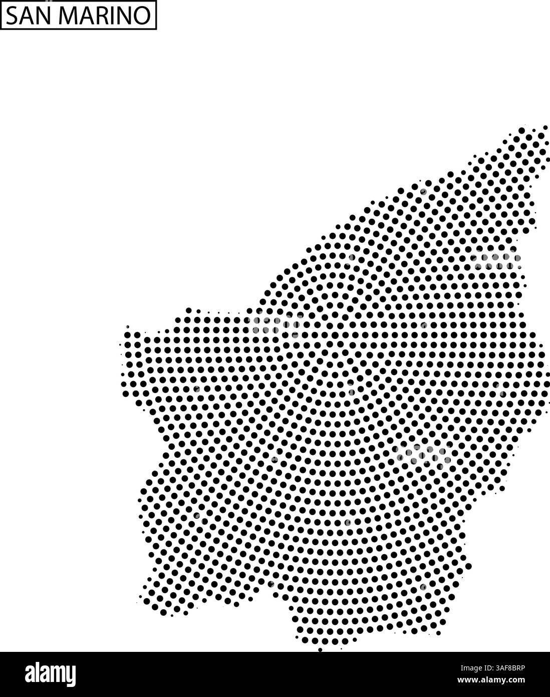 A unique pixelated design showcases the outline of San Marino ...