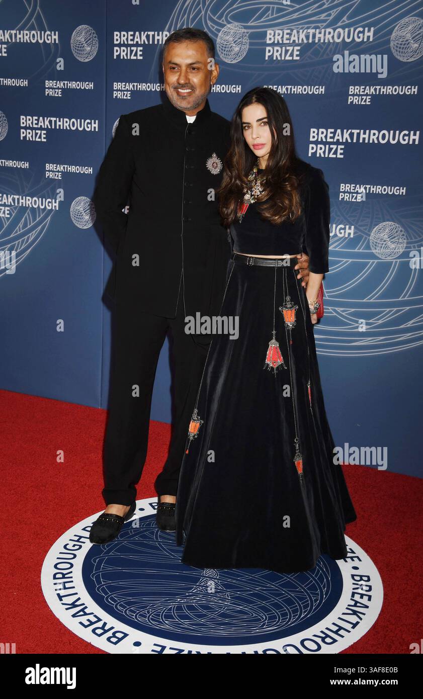 SANTA MONICA, CALIFORNIA - APRIL 05: Nikesh Arora and Ayesha Thapar ...