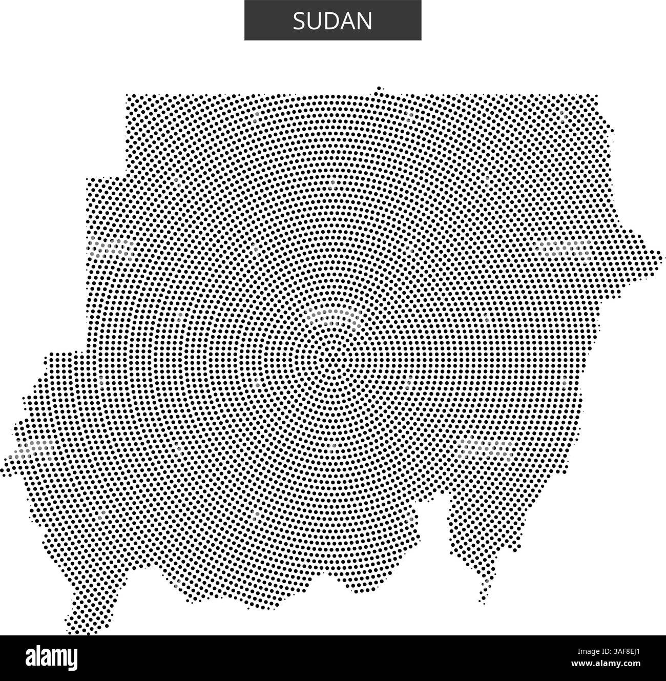This artwork of Sudan uses dotted patterns to showcase its unique shape ...