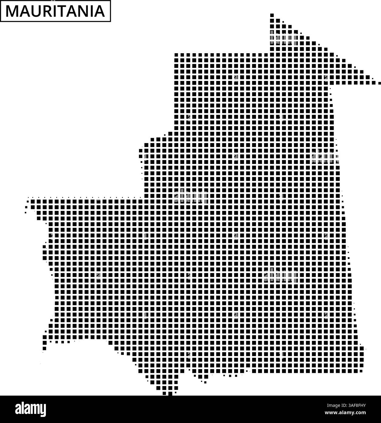 This creative depiction features a dotted map of Mauritania ...