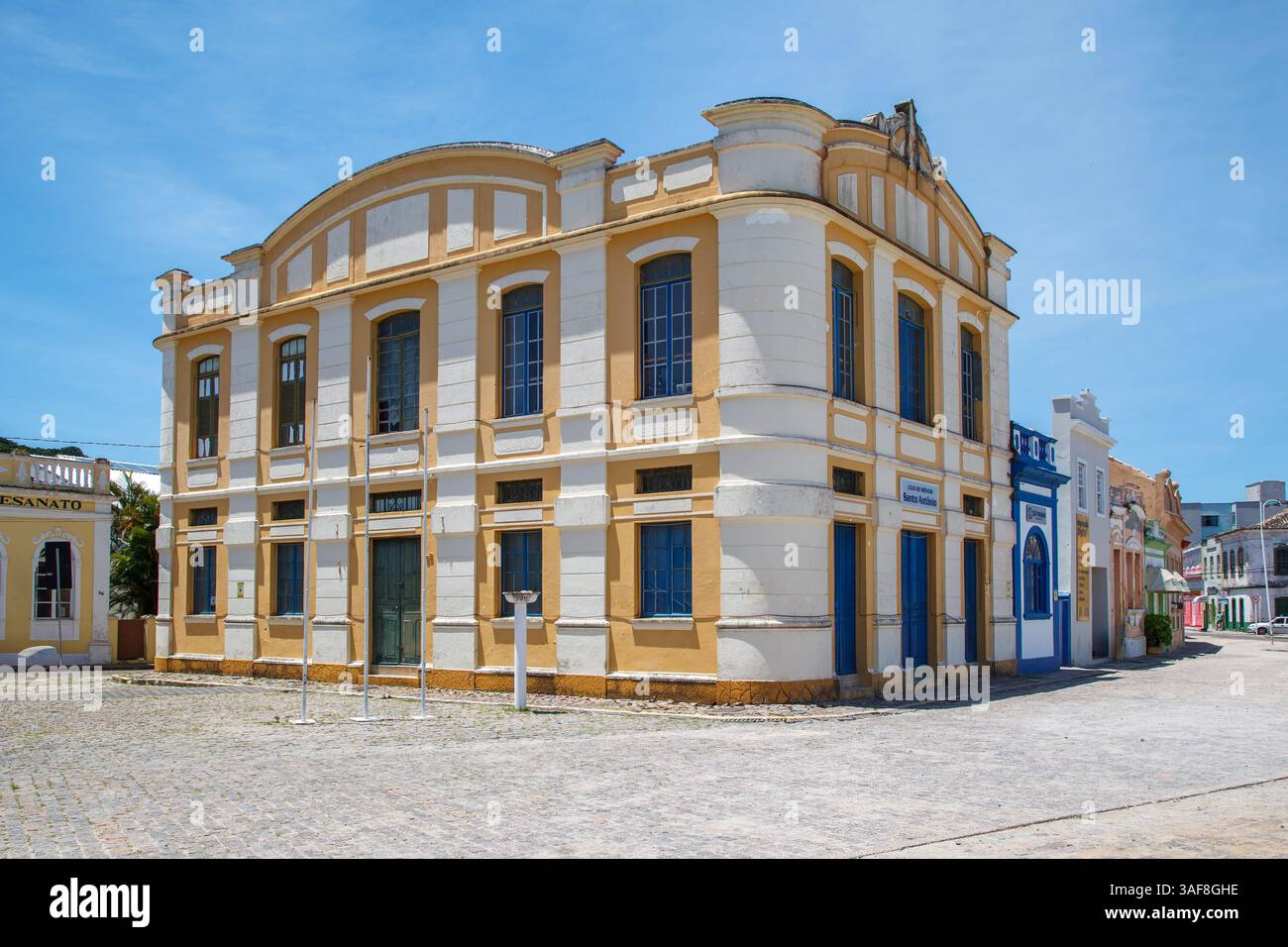 The Historical colonial buildings in downtown Laguna, Santa Catarina ...