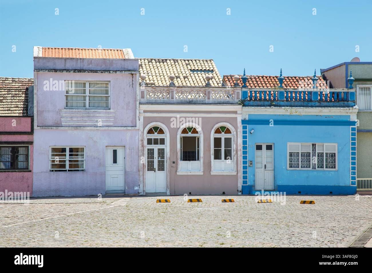 The Historical colonial buildings in downtown Laguna, Santa Catarina ...
