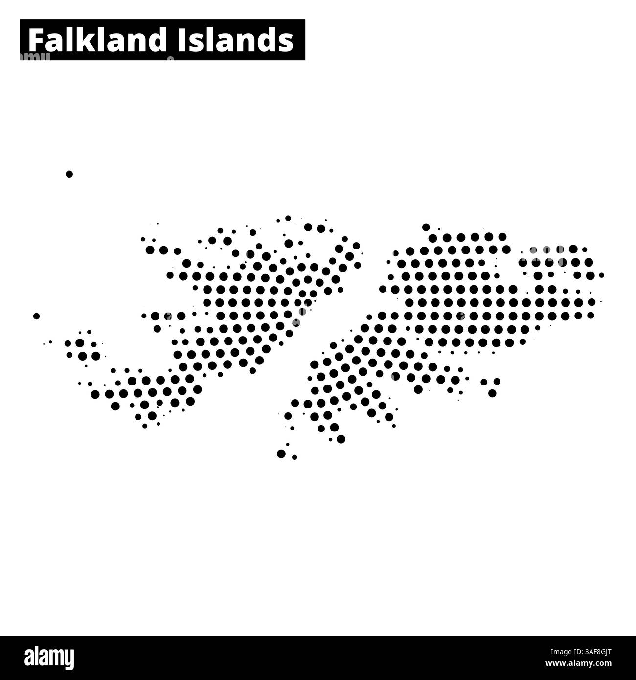 A dotted map highlights the Falkland Islands, showcasing their ...