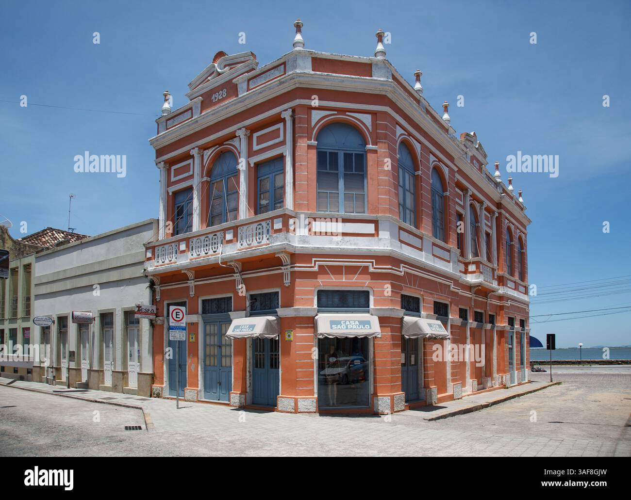 The Historical colonial buildings in downtown Laguna, Santa Catarina ...