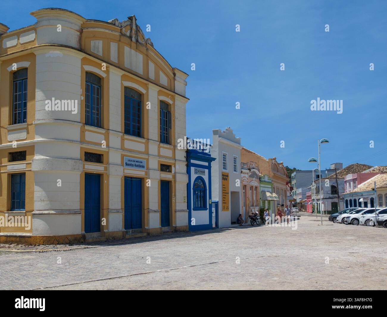 The Historical colonial buildings in downtown Laguna, Santa Catarina ...