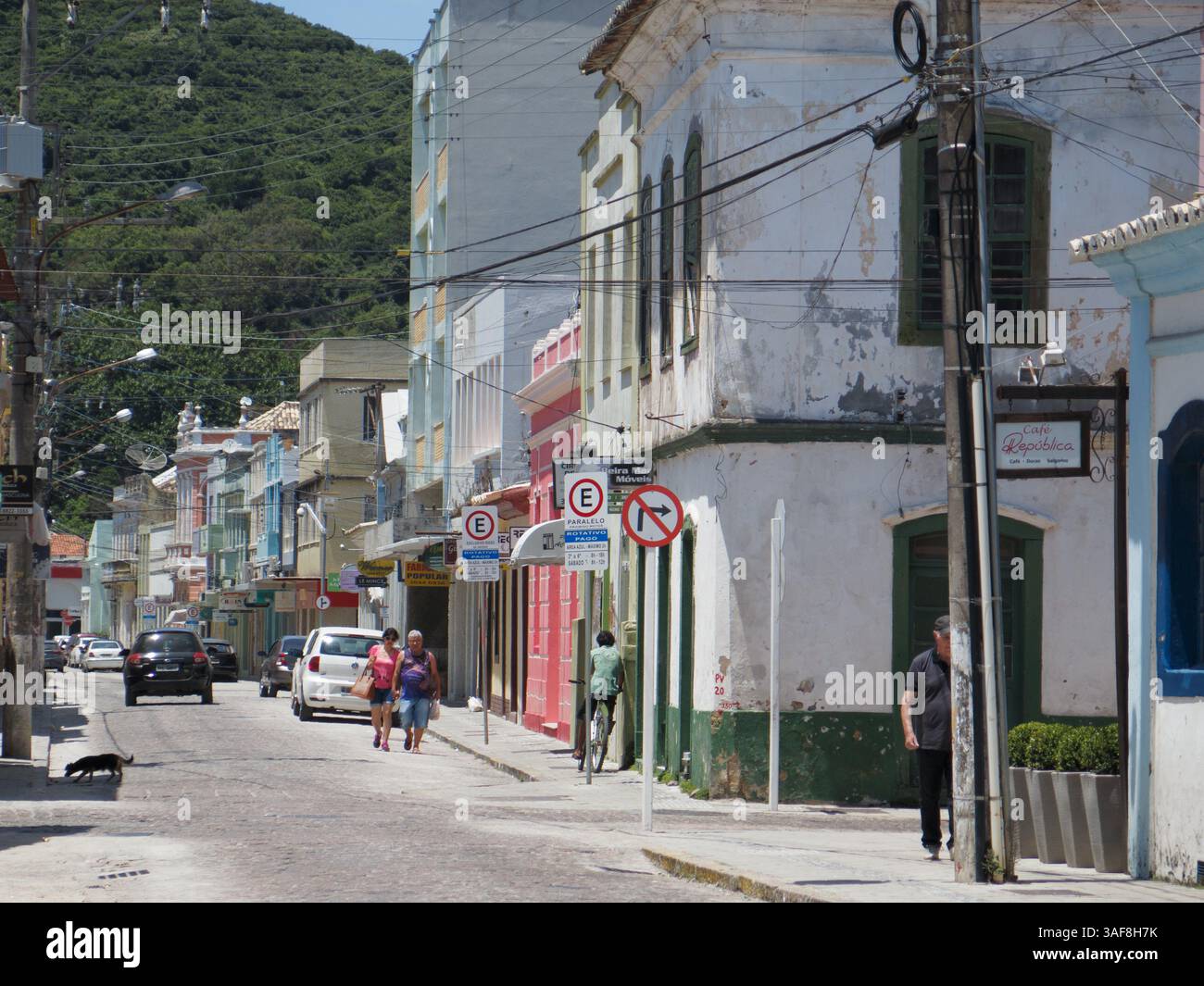 The Historical colonial buildings in downtown Laguna, Santa Catarina ...