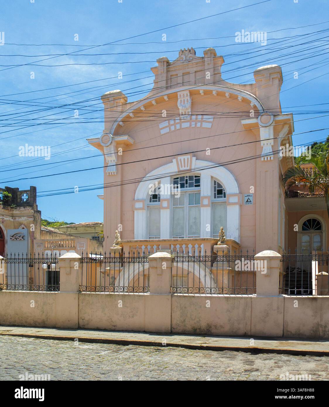The Historical colonial buildings in downtown Laguna, Santa Catarina ...